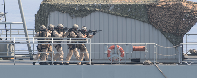 Boarding Party from HMCS WINNIPEG clear the Spanish Ship