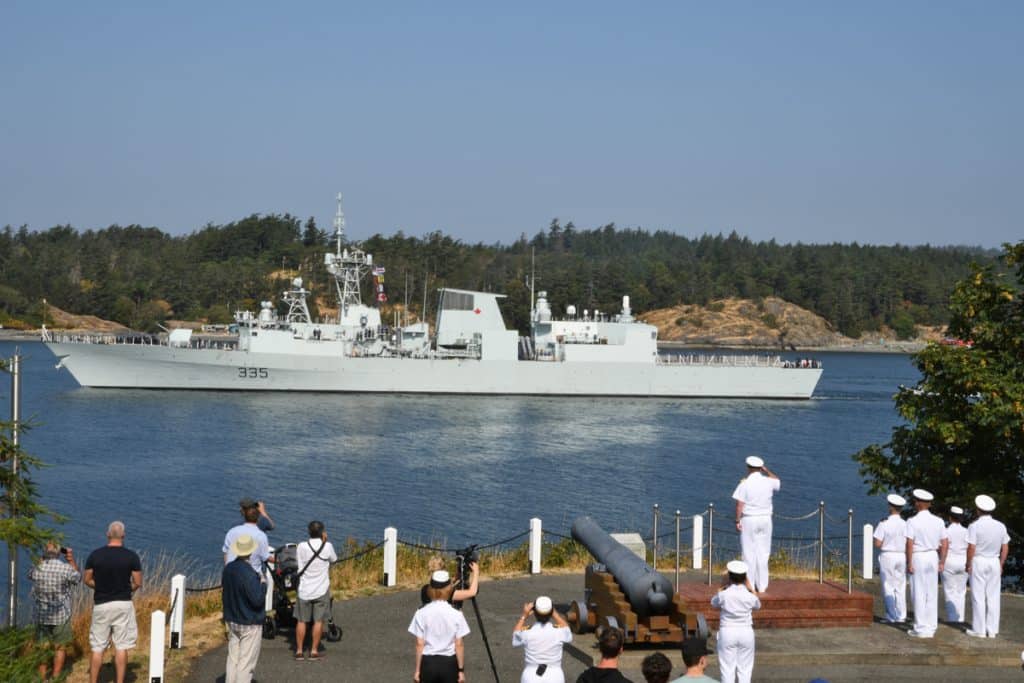 HMCS Calgary departs for Operation Projection